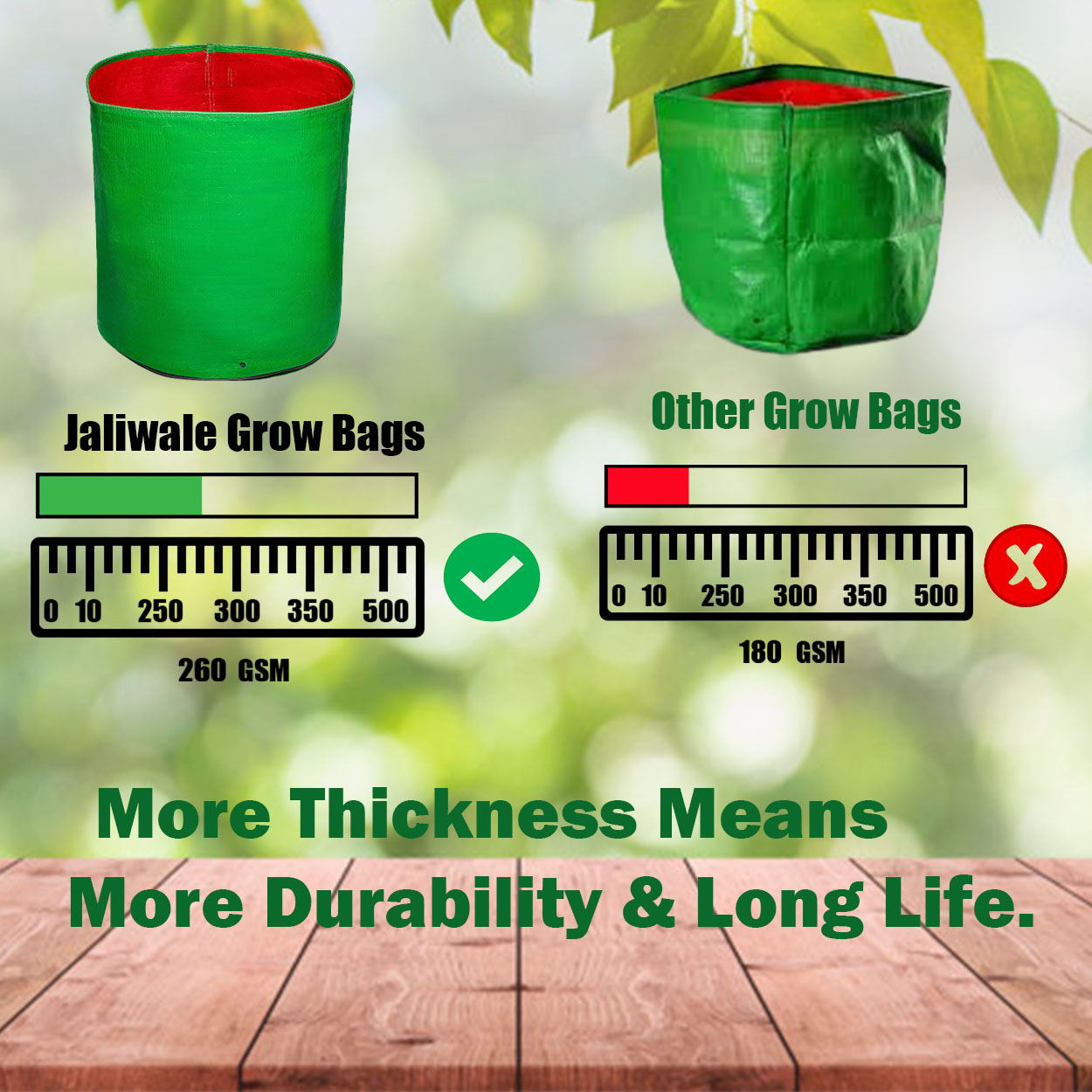 HDPE Green Grow Bags 6×6 inches